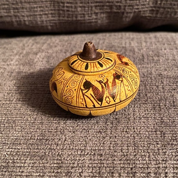 Vintage | Accents | Vintage Mini Greece Greek Pyxis Hand Painted Bowl ...